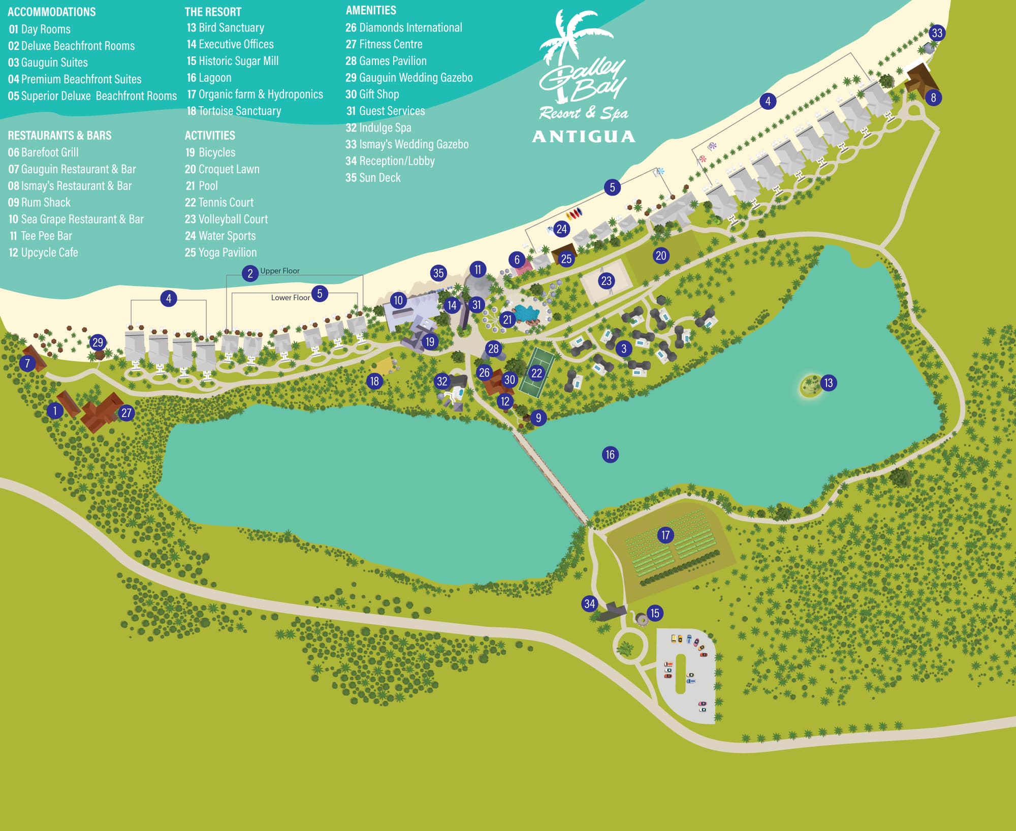 Resort Map - Galley Bay Resort & Spa